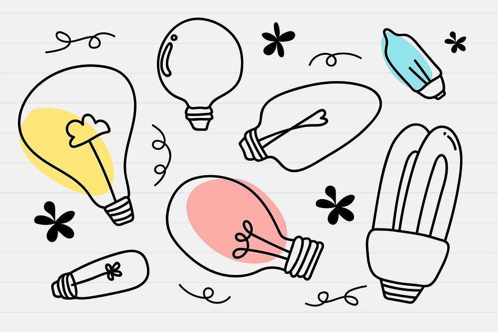 Creative light bulb doodle vector | Premium Vector - rawpixel