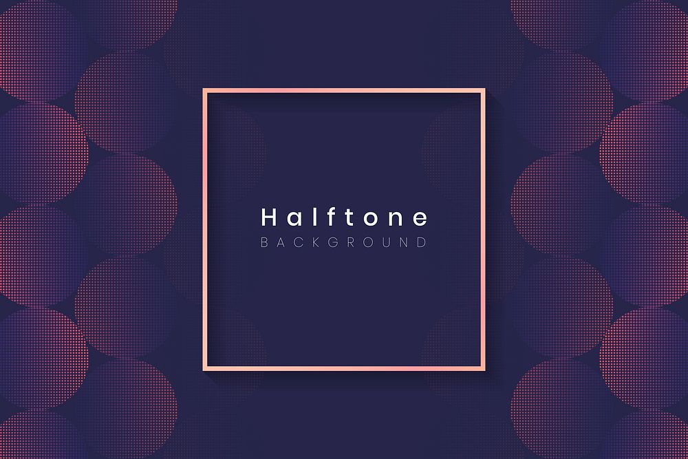 Square frame halftone navy blue | Premium Vector - rawpixel