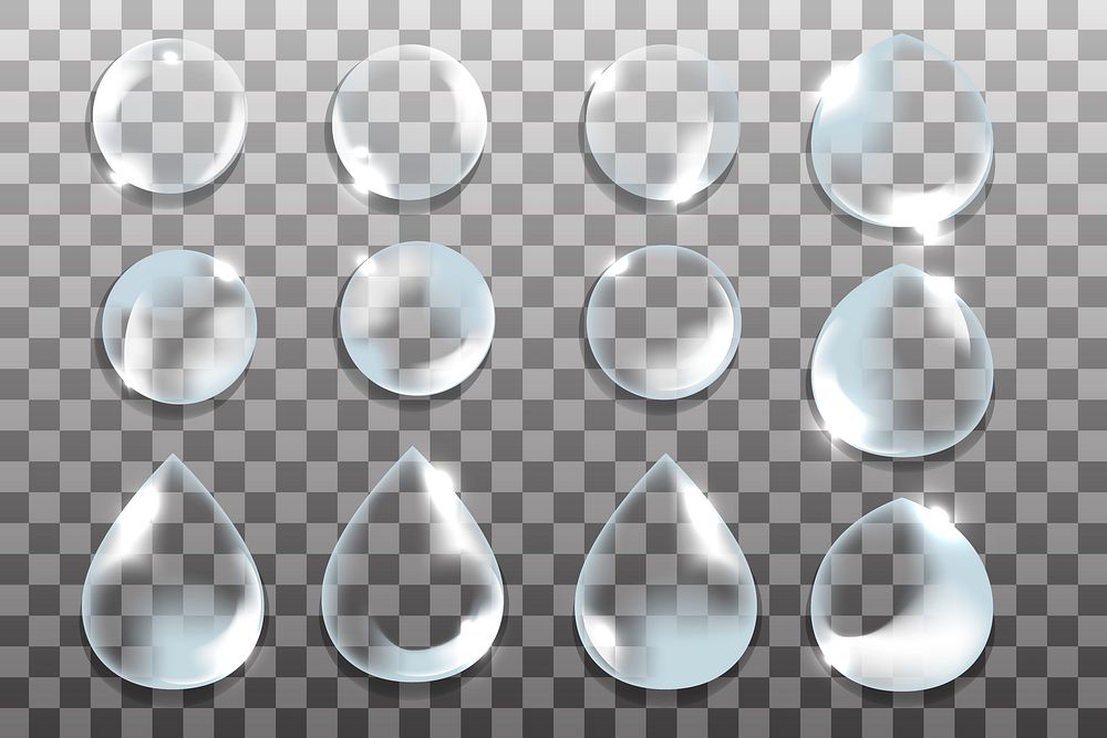 Various shapes water drops vector | Premium Vector - rawpixel