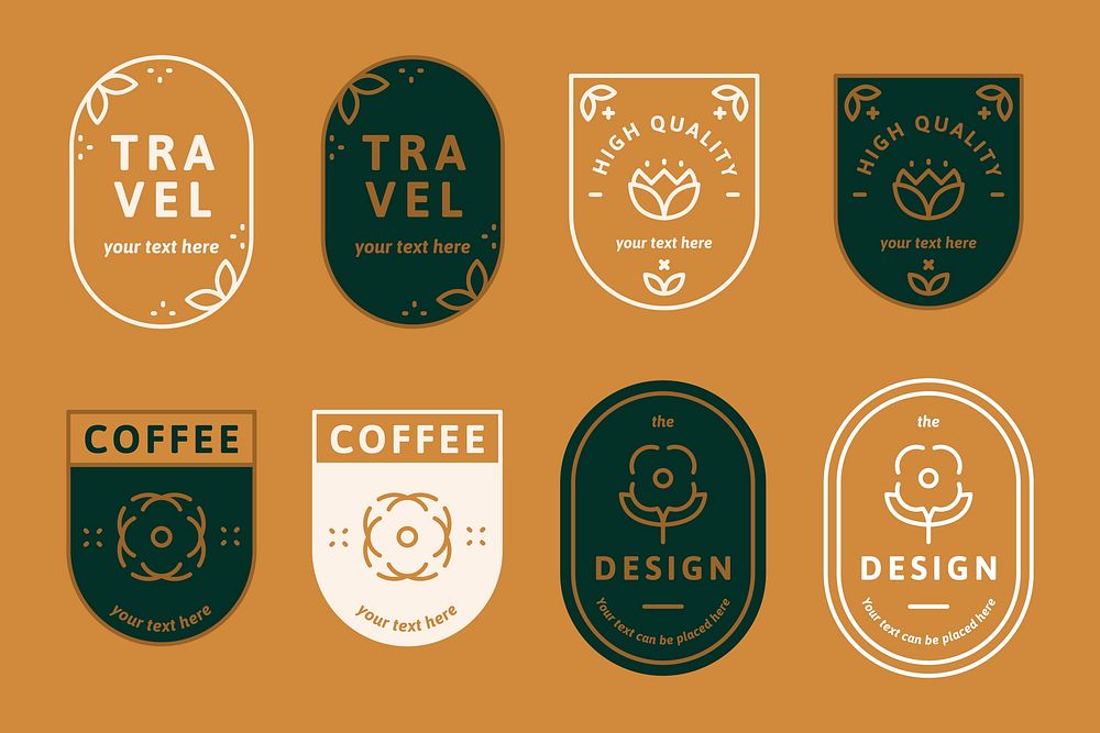 Geometric shaped badge collection vector | Premium Vector - rawpixel