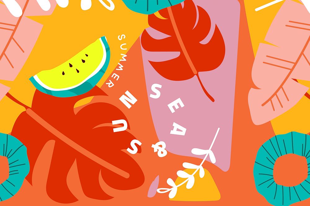 Orange summer design collection vector | Premium Vector - rawpixel