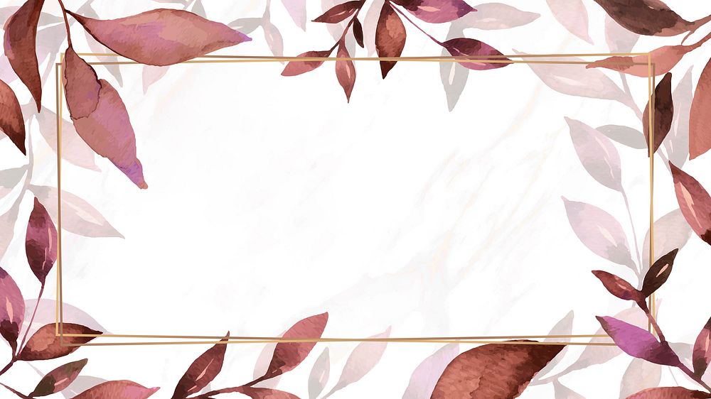 Pink watercolor leaf patterned frame | Premium Vector - rawpixel