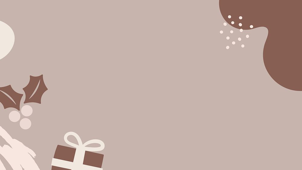 Christmas patterned brown background vector | Premium Vector - rawpixel