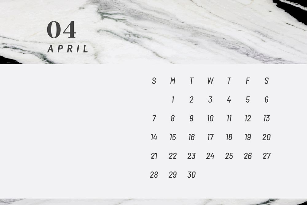 Black and white April calendar | Premium Vector - rawpixel
