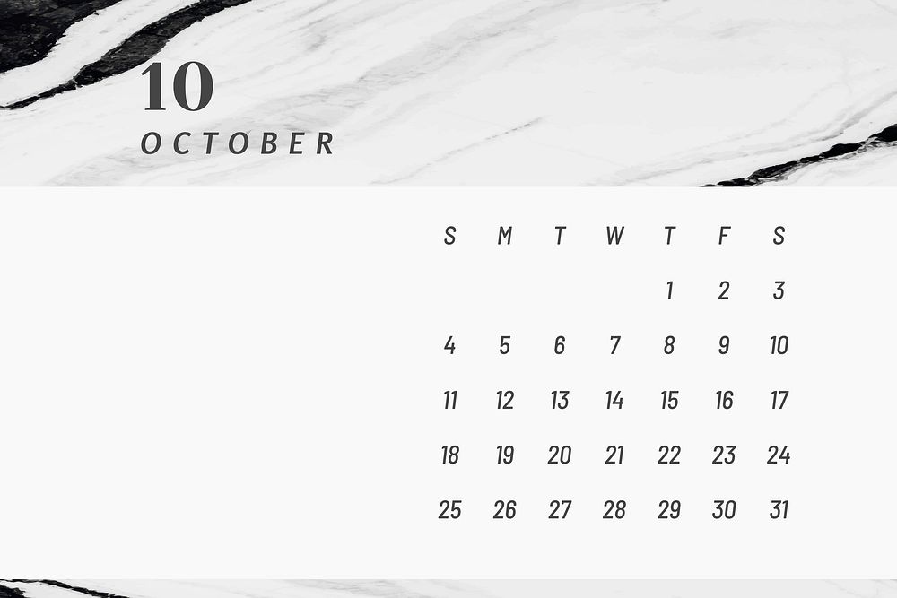 Black October calendar 2020 vector | Premium Vector - rawpixel