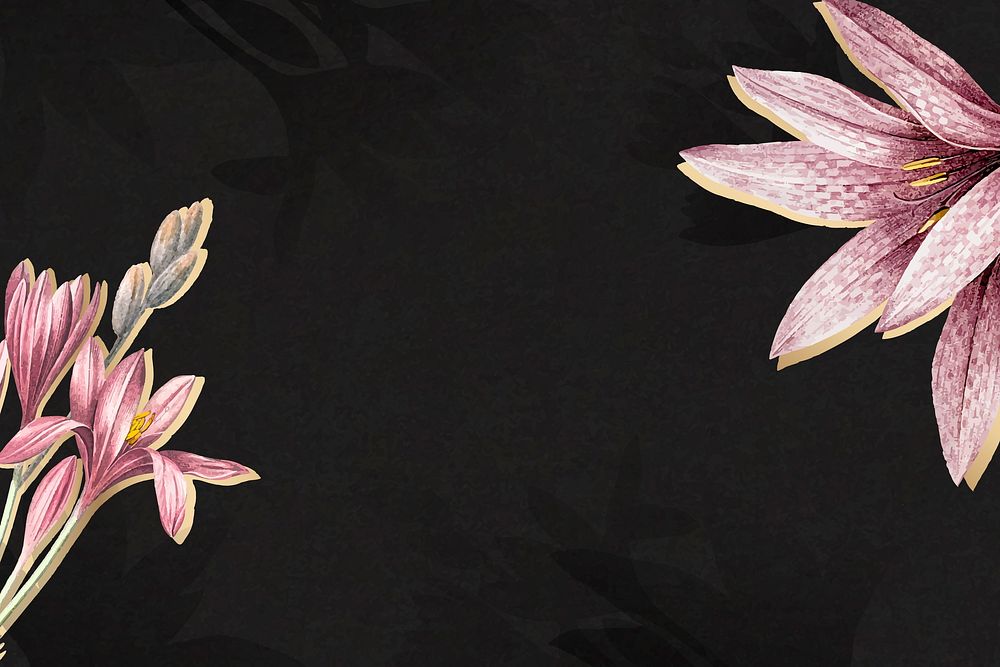 Pink amaryllis pattern background vector | Premium Vector - rawpixel