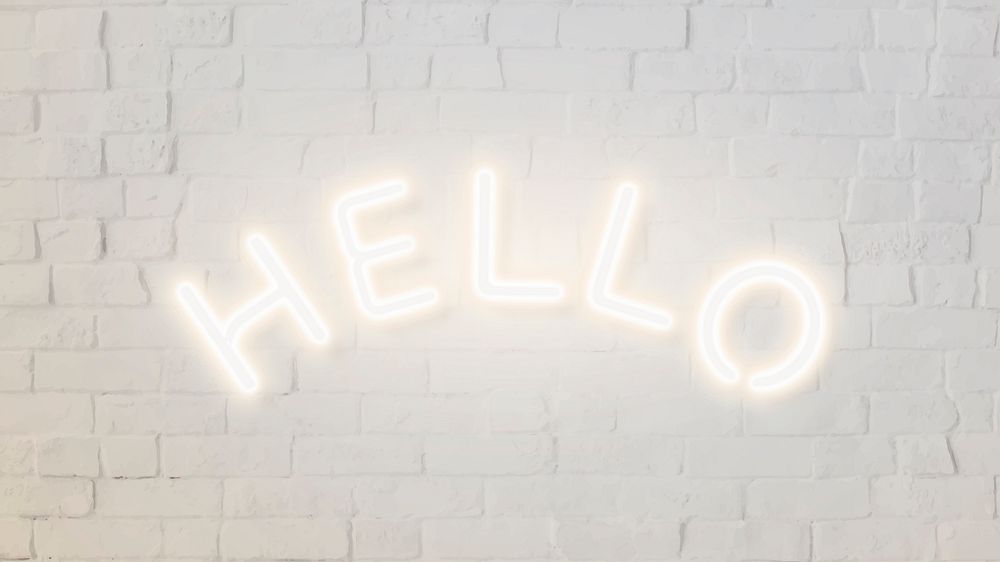 White hello neon sign vector | Premium Vector - rawpixel