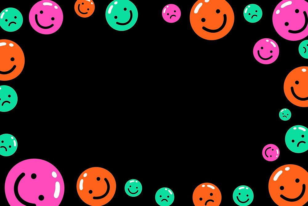 Cute emoticon frame vivid tone | Premium Photo - rawpixel