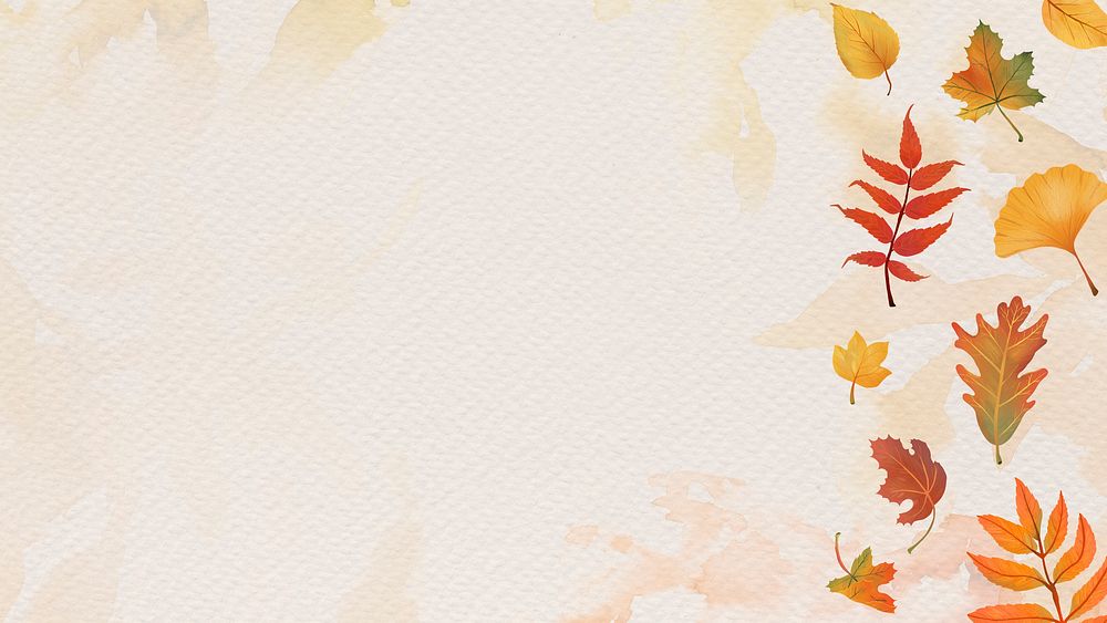 Autumn leaves beige background psd | Premium PSD - rawpixel