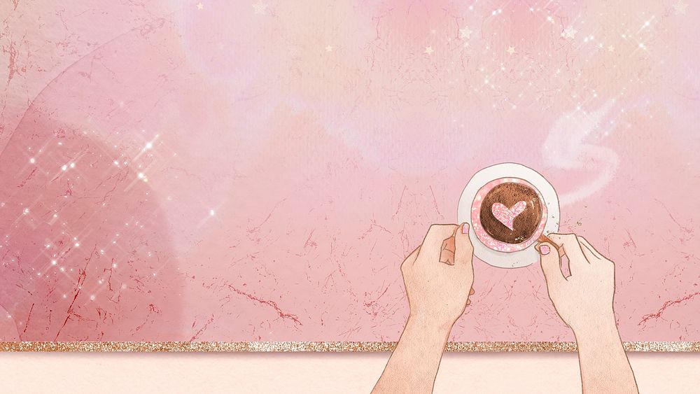 Cute coffee date Valentine’s psd | Premium PSD - rawpixel