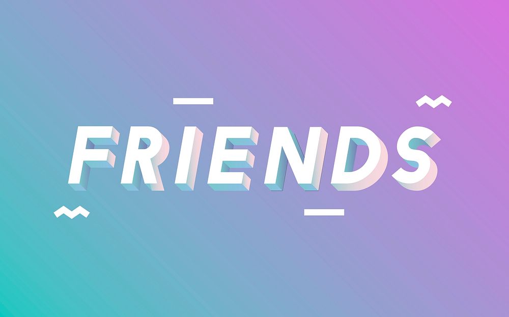 Friends word in 3D font | Premium Vector - rawpixel