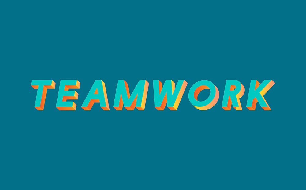 Teamwork word typography | Premium Vector - rawpixel