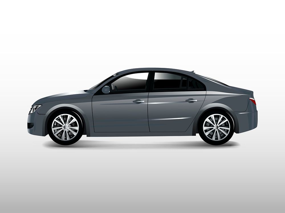 Gray sedan car isolated white | Premium Vector - rawpixel