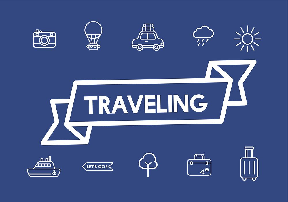 Illustration travel ribbon banner vector | Premium Vector - rawpixel