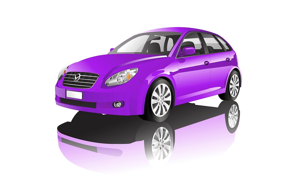 Purple hatchback car isolated white | Premium Vector - rawpixel