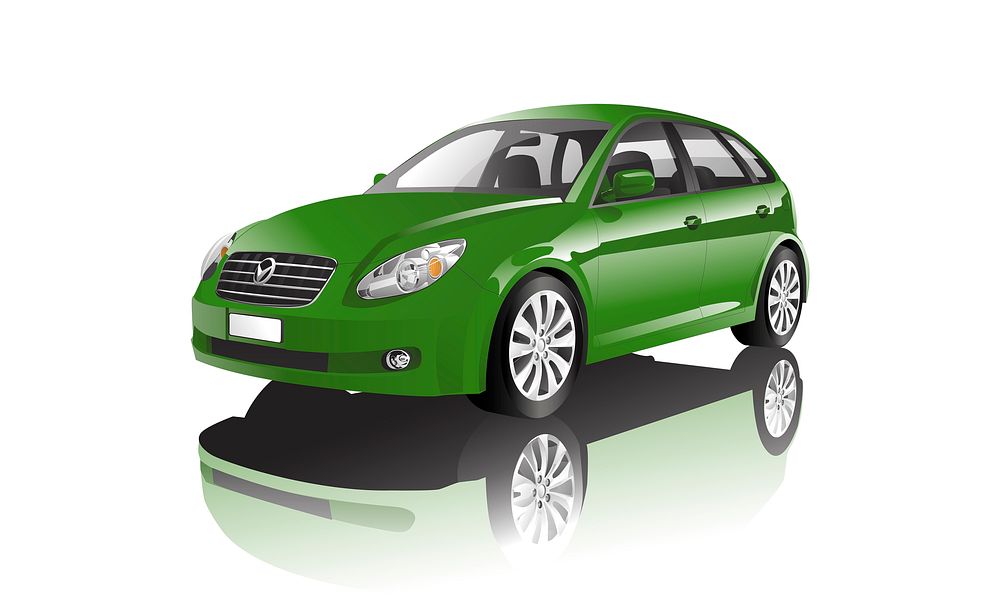 Green hatchback car isolated white | Premium Vector - rawpixel