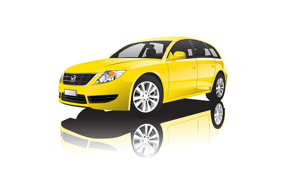 Yellow hatchback car isolated white | Premium Vector - rawpixel