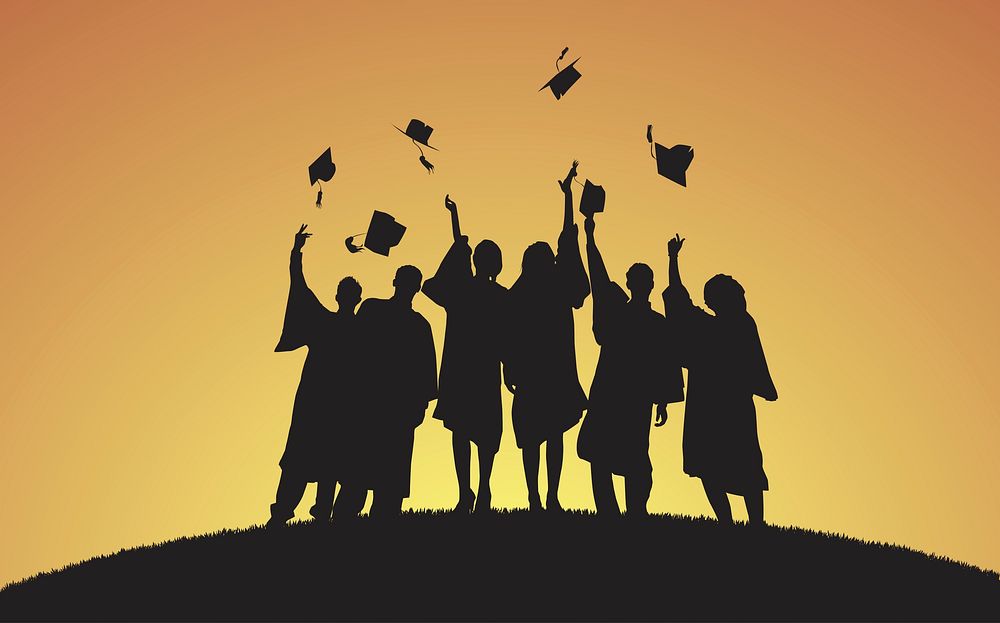 Illustration of university graduates | Free Vector - rawpixel