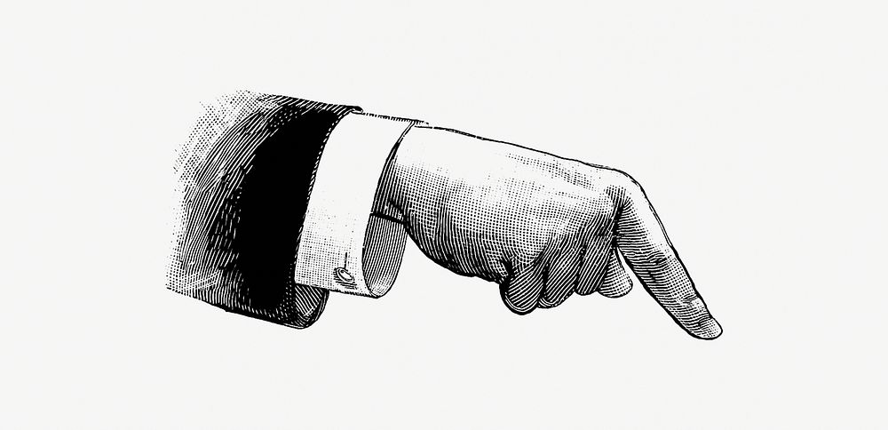 Drawing of a pointing hand | Premium PSD - rawpixel