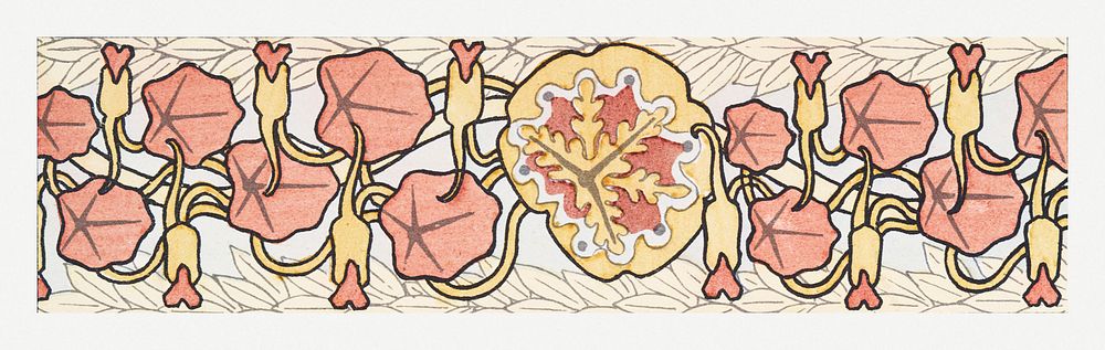 Art nouveau nasturtium flower pattern | Premium Photo Illustration ...