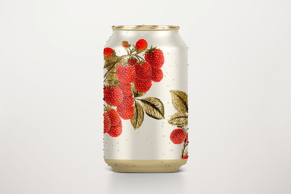 Raspberry soda can, cute product | Premium Photo - rawpixel
