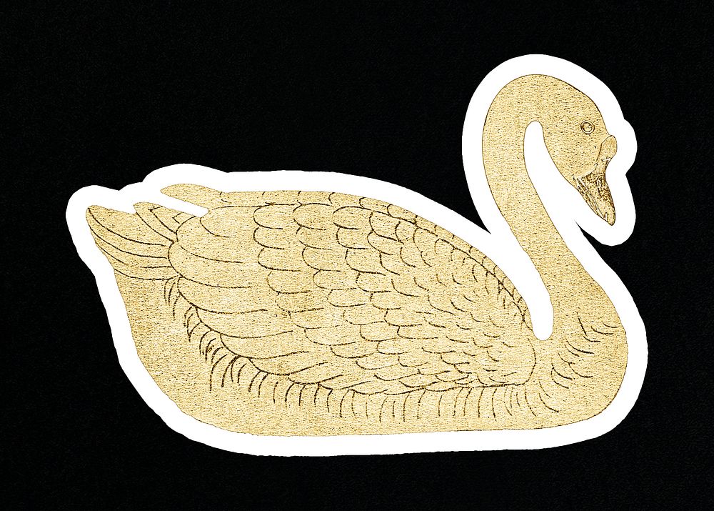 Golden goose sticker design element | Premium PSD - rawpixel