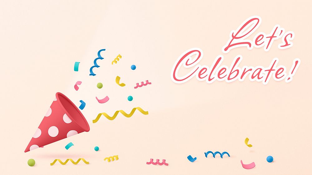 Let's Celebrate computer wallpaper, 3d | Free Photo - rawpixel