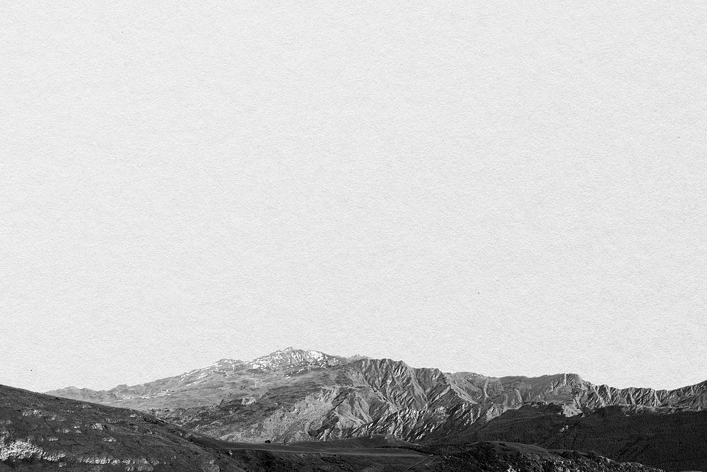 Greyscale landscape background, nature border | Premium PSD - rawpixel