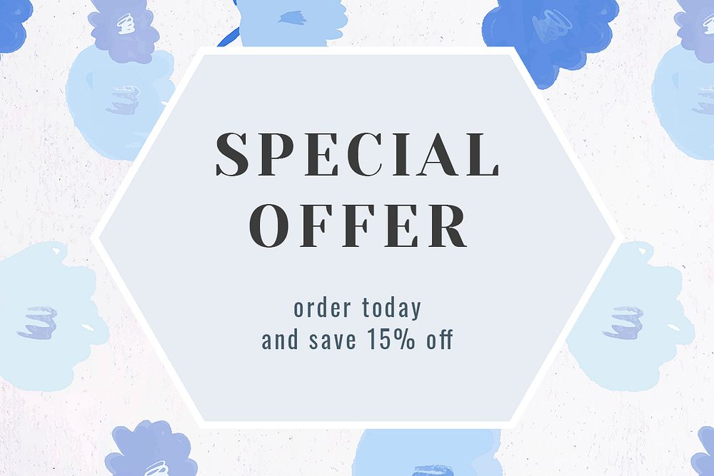Special offer text promotion floral | Free PSD - rawpixel