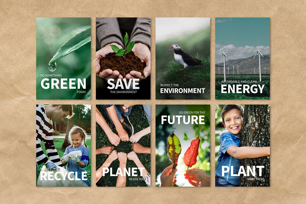 Environment editable template psd set | Premium PSD - rawpixel