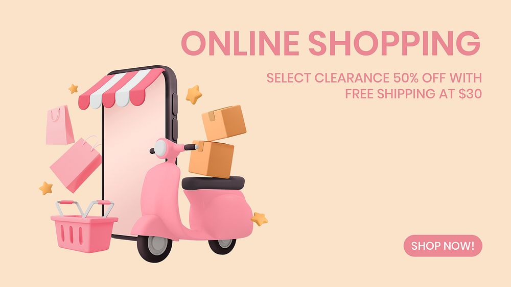 Online shopping blog banner template, | Premium PSD Template - rawpixel