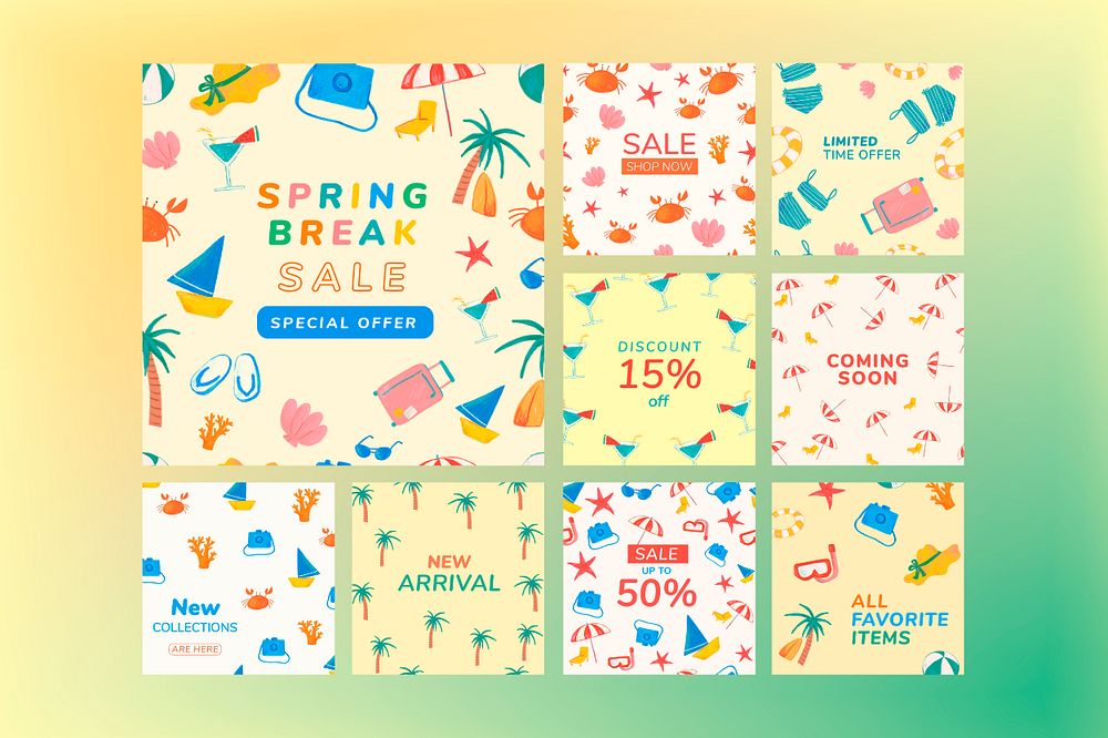 Spring break sale Facebook post, | Premium PSD - rawpixel
