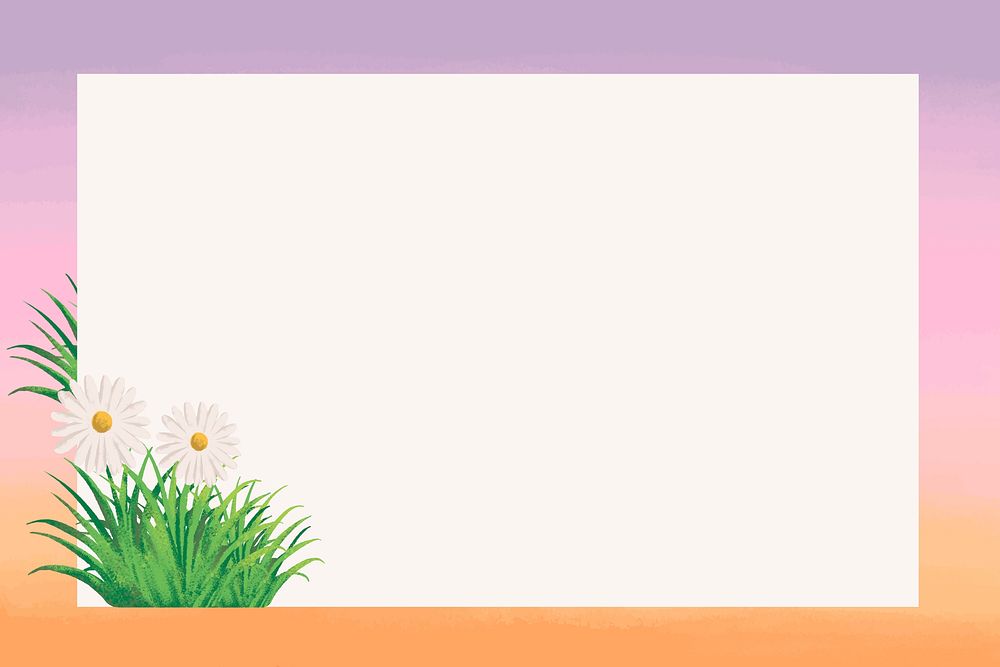 Aesthetic Daisy flower frame background, | Premium PSD - rawpixel