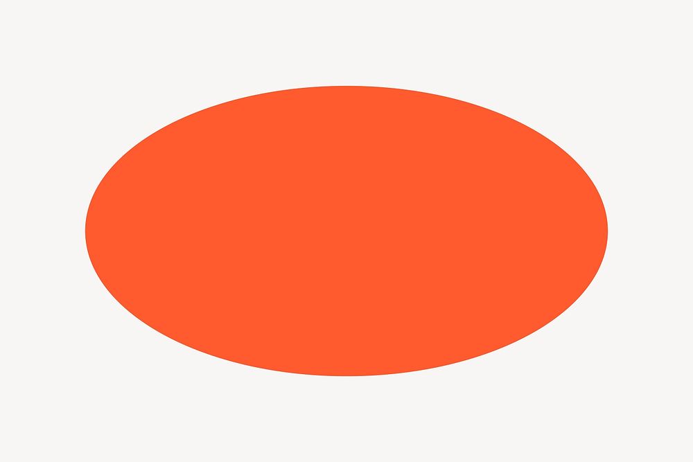 Orange ellipse sticker, flat geometric | Premium Vector - rawpixel