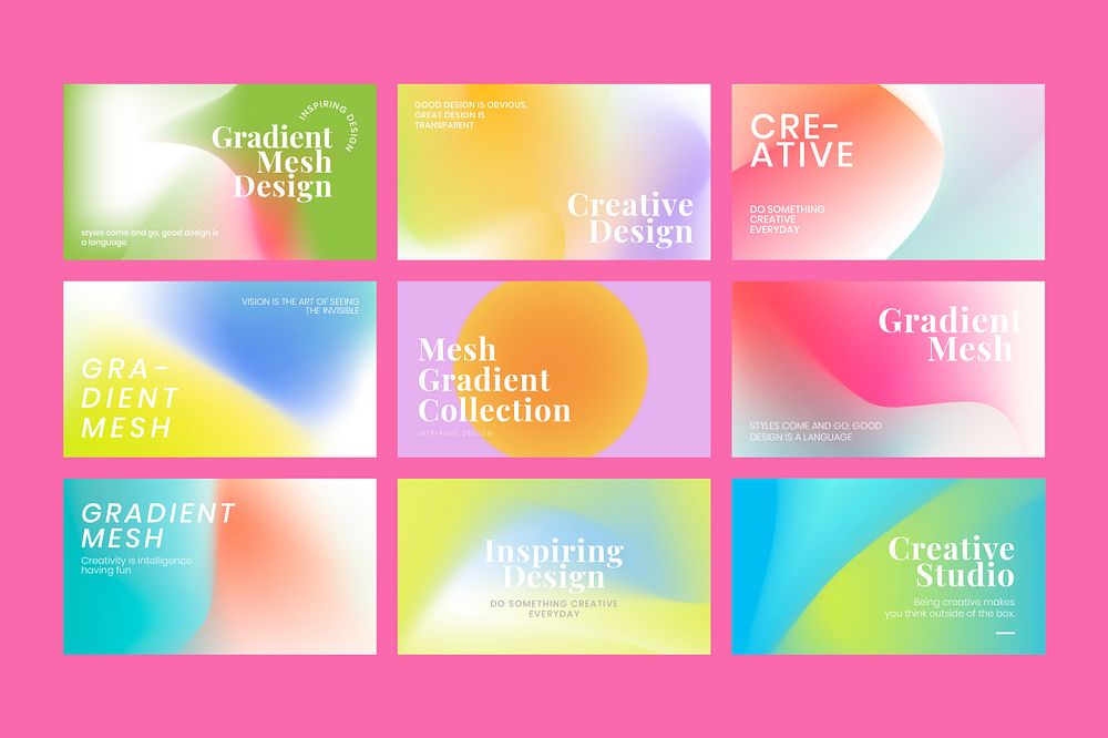 Mesh gradient template collection psd | Premium PSD - rawpixel