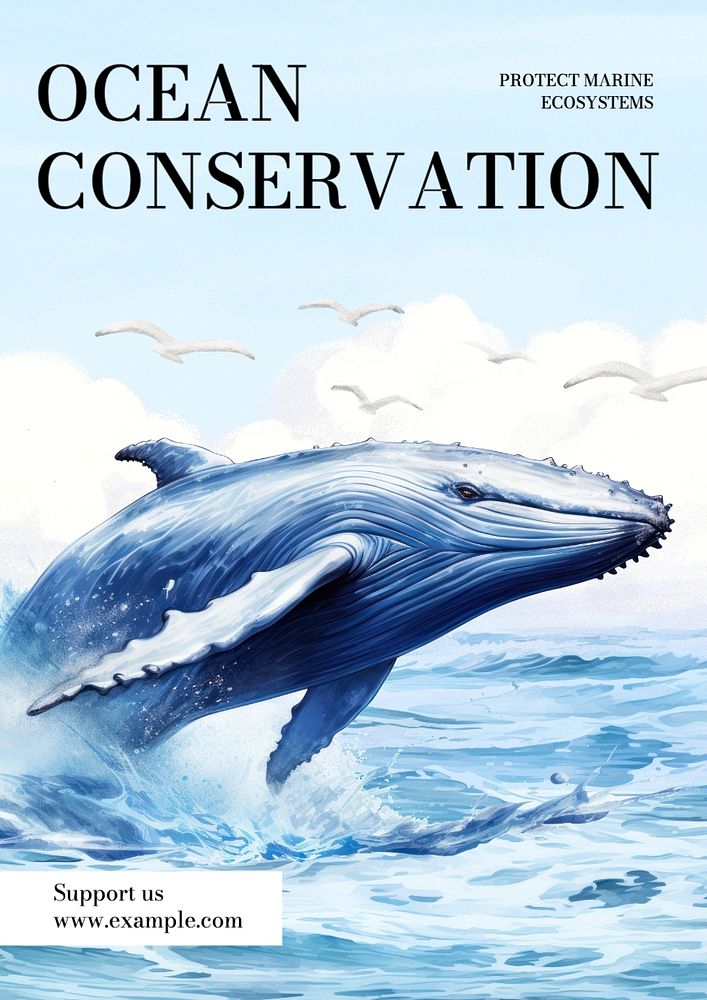 Ocean conservation poster template, editable | Premium Editable ...