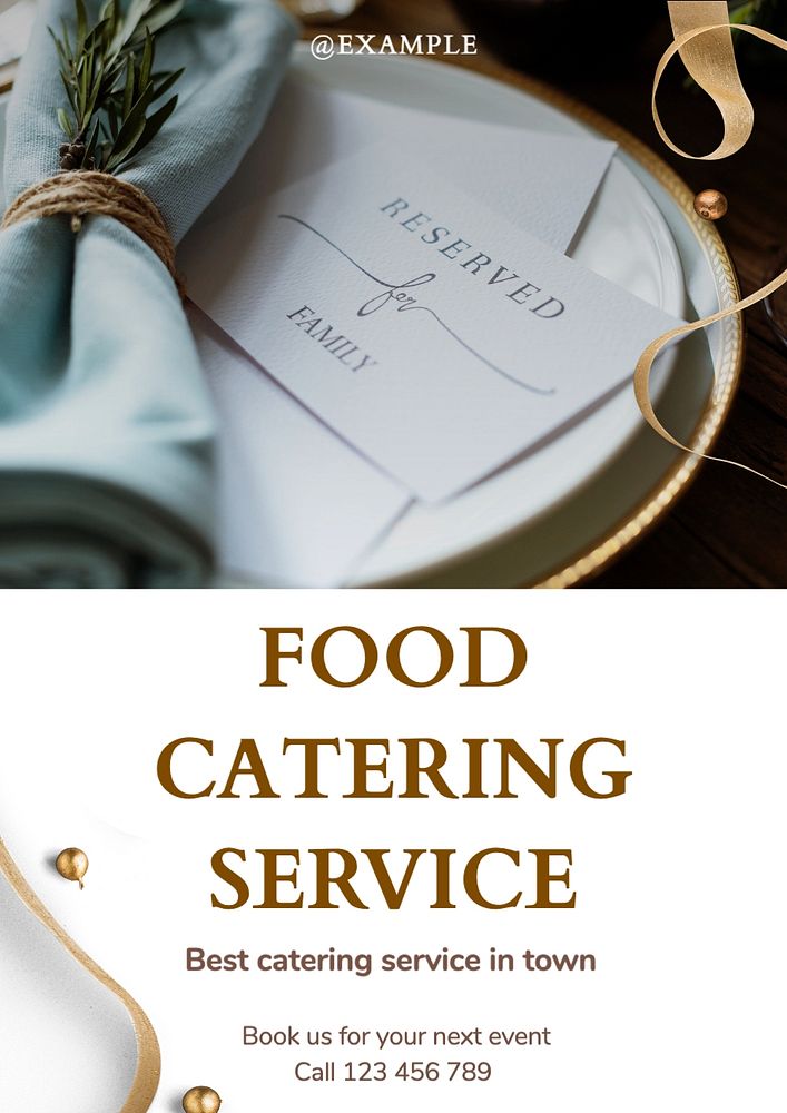 Food Catering Service poster template, | Premium Editable Template ...