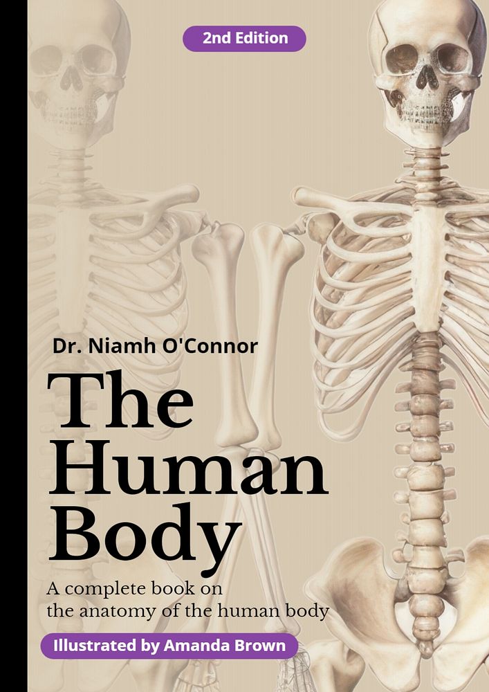 Anatomy textbook cover template, editable | Premium Editable Template ...