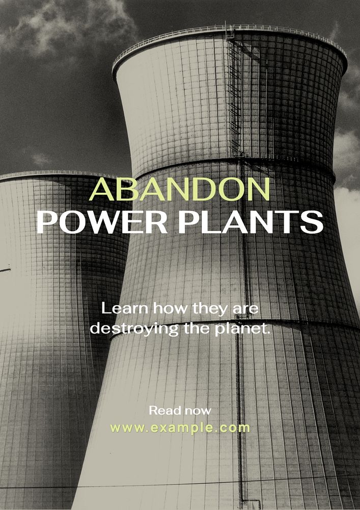 Power plants poster template, editable | Premium Editable Template ...