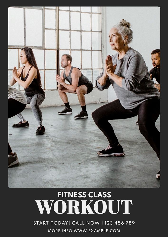 Gym fitness class poster template, | Premium Editable Template - rawpixel