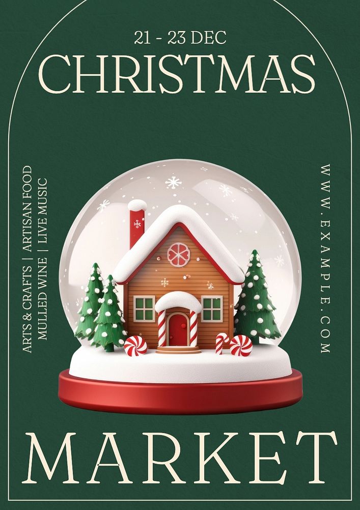 Christmas market poster template, editable | Premium Editable Template ...