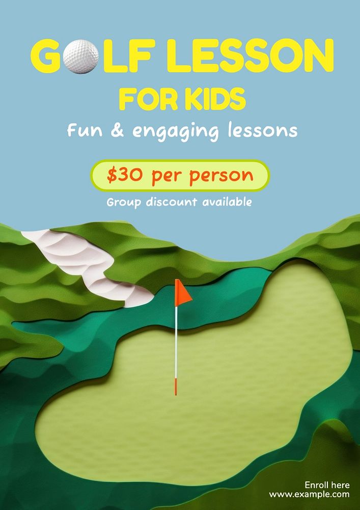 Golf lessons poster template and | Premium Editable Template - rawpixel