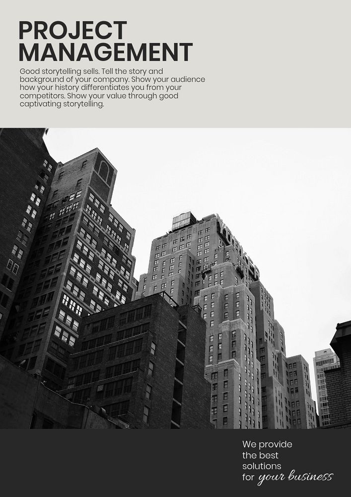 Project management poster editable template, | Premium Editable ...