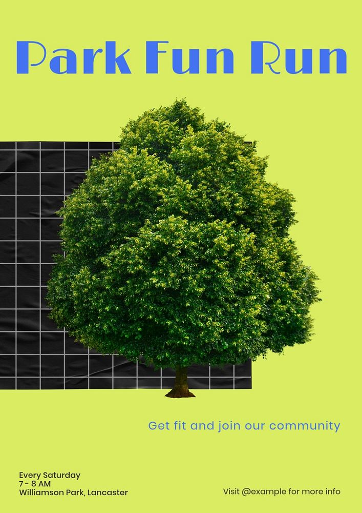 Park fun run poster template, | Premium Editable Template - rawpixel