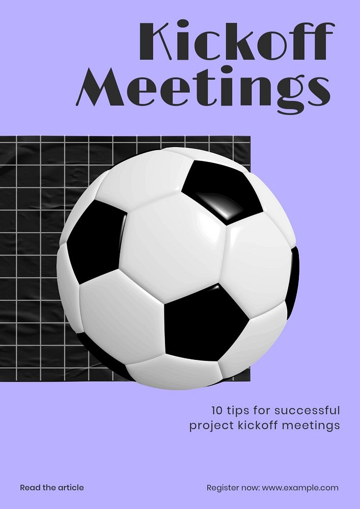 Kickoff meetings poster template, editable | Premium Editable Template ...
