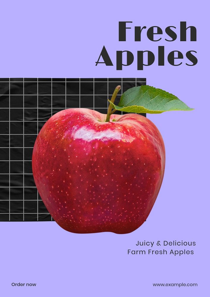 Red apples recipes poster template, | Premium Editable Template - rawpixel