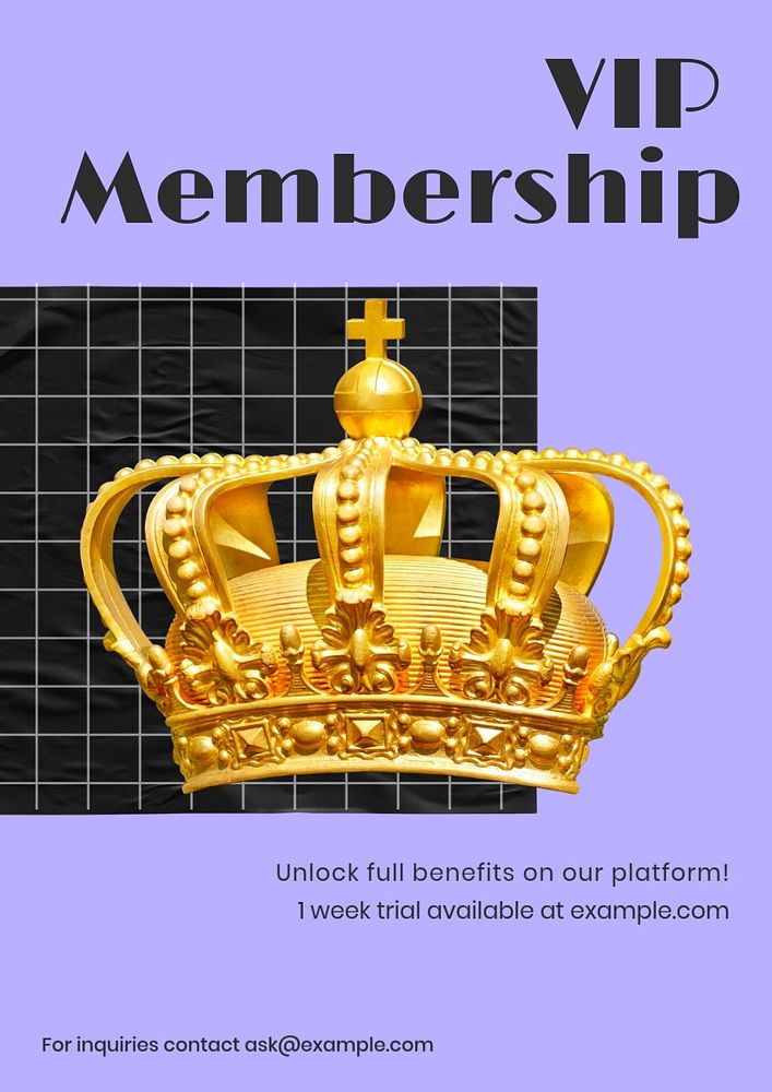 VIP membership poster template, editable | Premium Editable Template ...