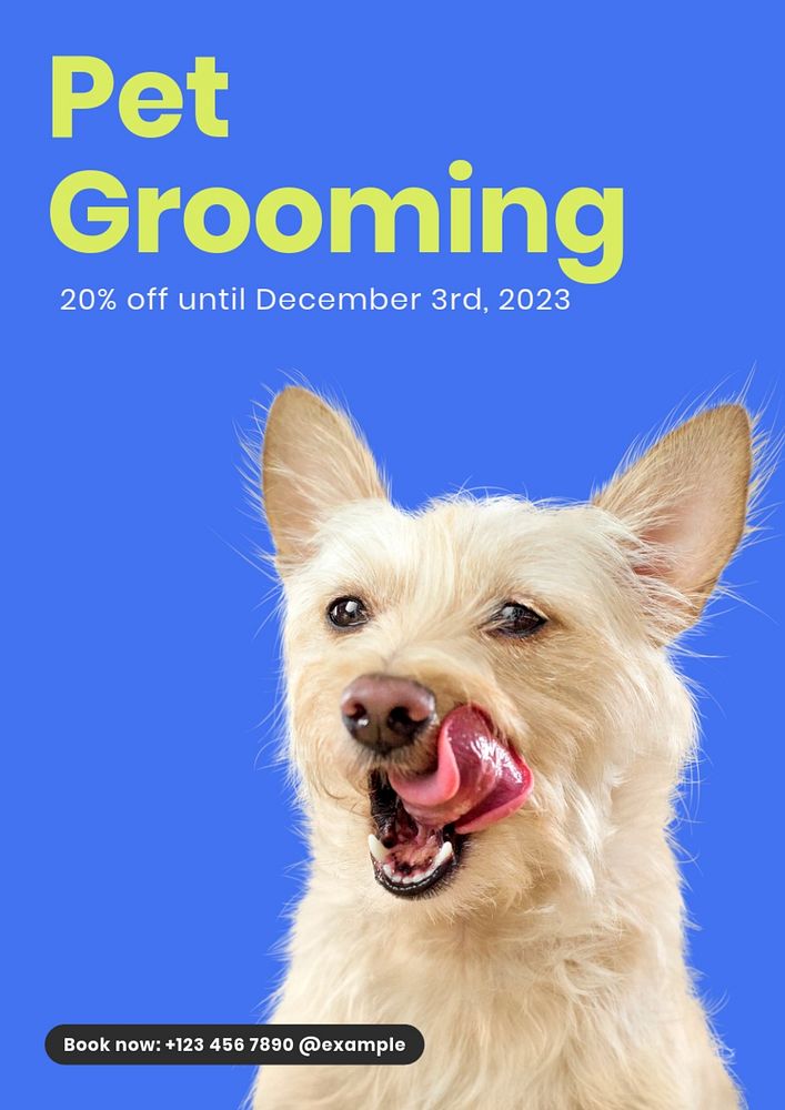 Pet grooming poster template, editable | Premium Editable Template ...