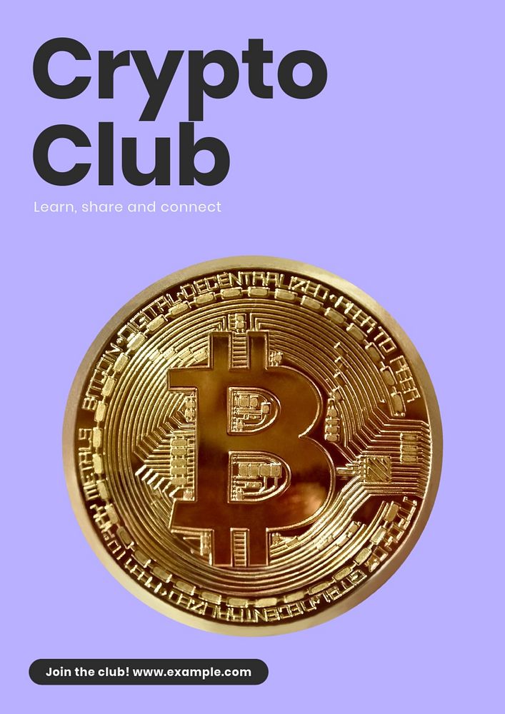 Crypto Club poster template, editable | Premium Editable Template - rawpixel