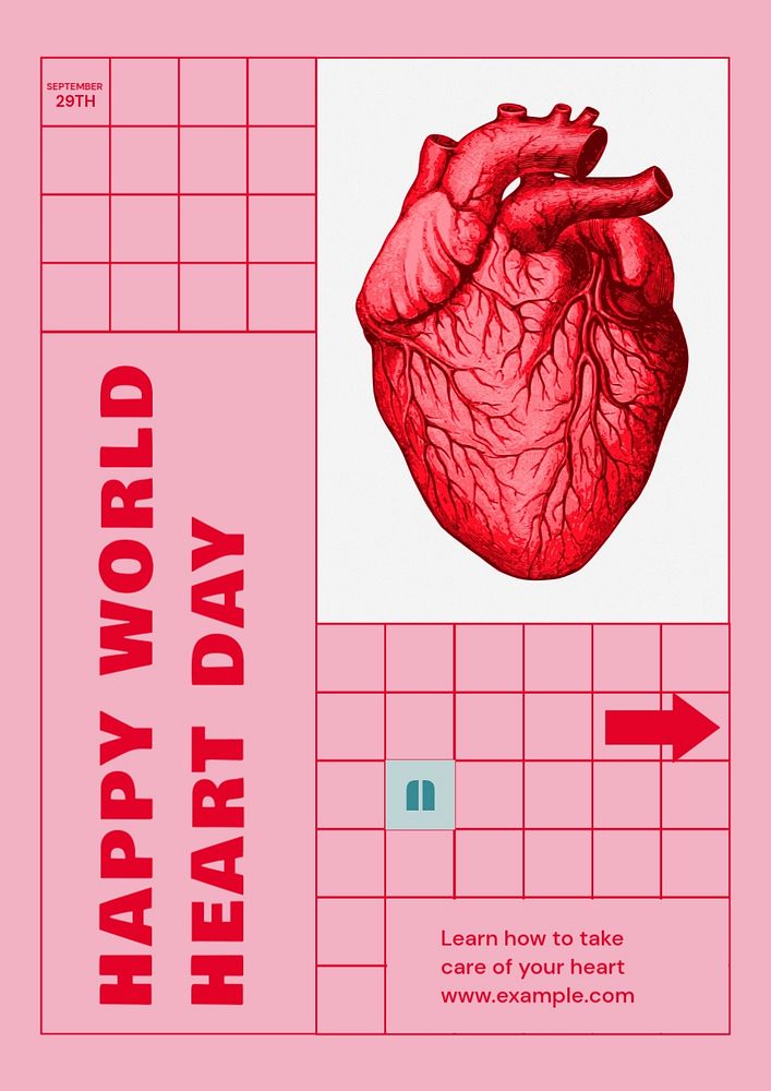 World heart day poster template, | Premium Editable Template - rawpixel